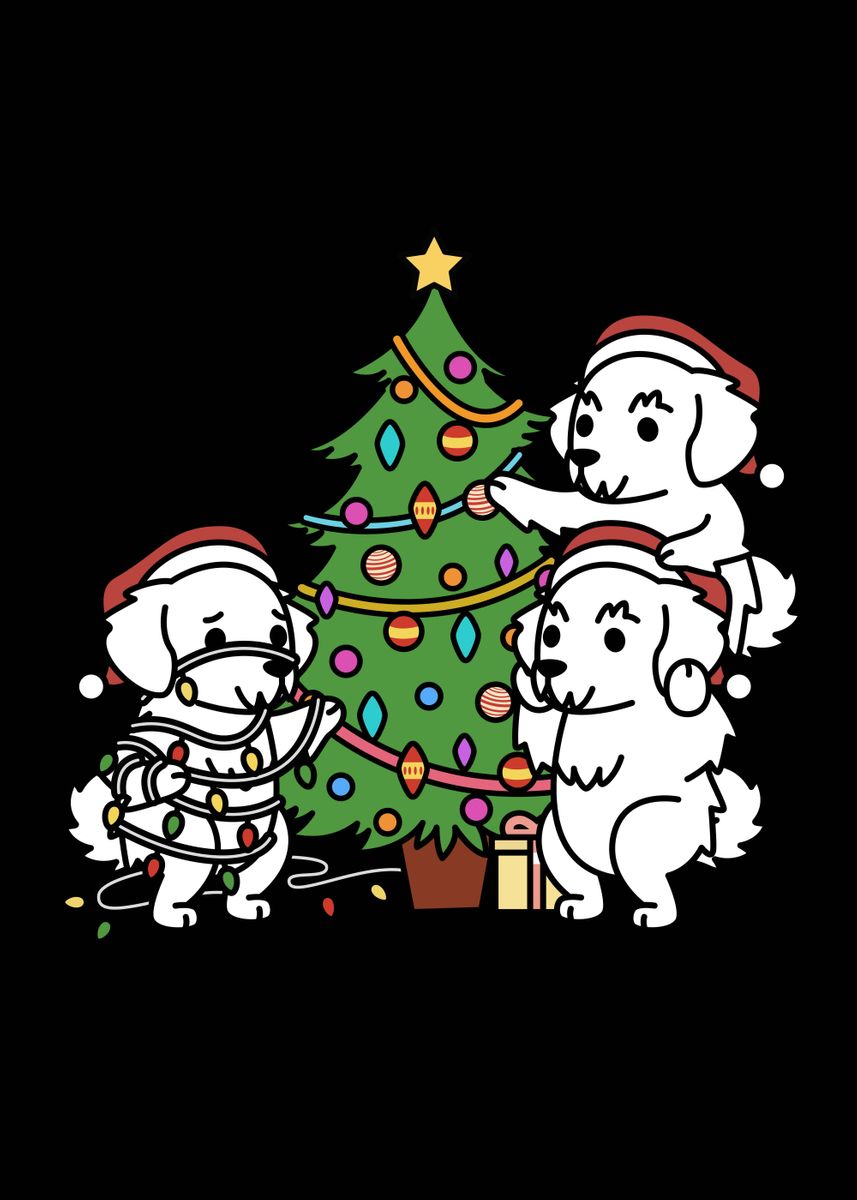 'Maltese Christmas Tree ' Poster, picture, metal print, paint by ...