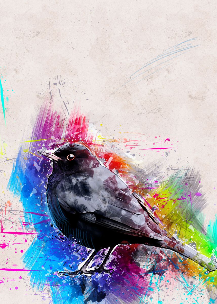'Bird 77' Poster, picture, metal print, paint by TaTu Art | Displate