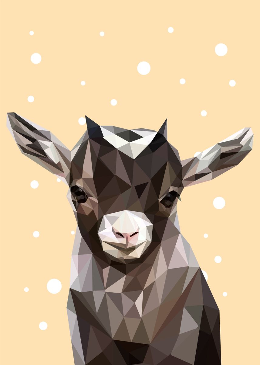 'NURSERY ANIMAL GOAT' Poster by Lowpoly Posters | Displate