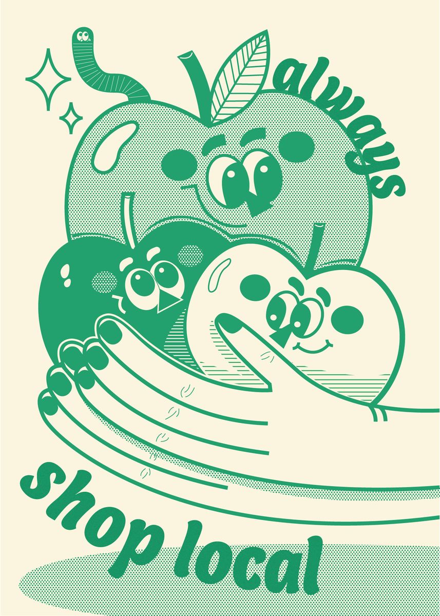 'Always Shop Local' Poster, picture, metal print, paint by Viktoria ...