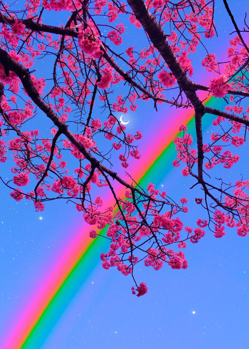 'Cherrymoon' Poster, picture, metal print, paint by Funglazie | Displate