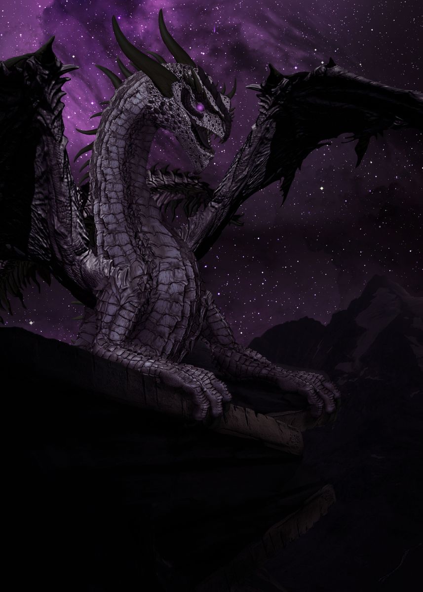 'Aryxon The Purple Dragon' Poster, picture, metal print, paint by ...