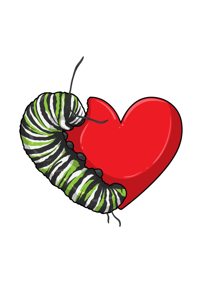 'Caterpillar Love Heart' Poster, picture, metal print, paint by Markus ...