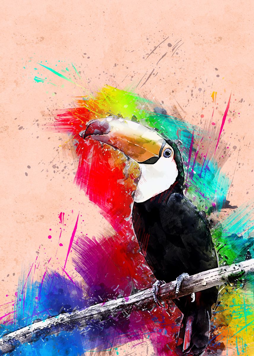 'Tucan 74' Poster, picture, metal print, paint by TaTu Art | Displate