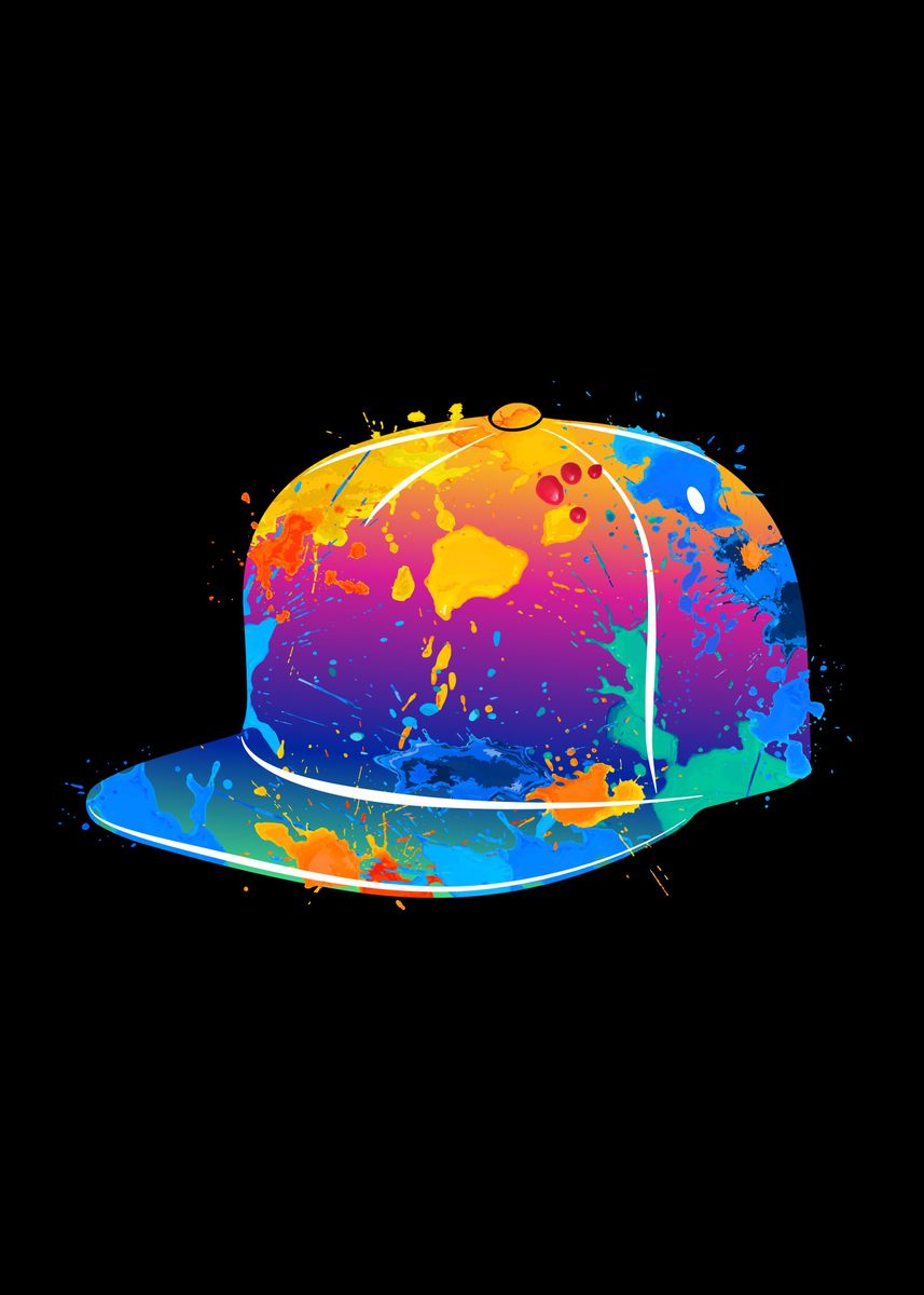 'Abstract baseball cap' Poster, picture, metal print, paint by Nguyen ...