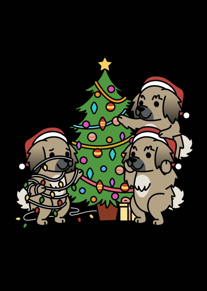 'Pekingese Christmas Tree ' Poster by PetPrints | Displate