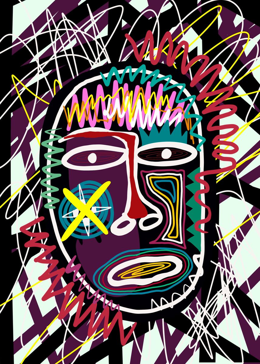 'Mask' Poster, picture, metal print, paint by Lardis Art | Displate