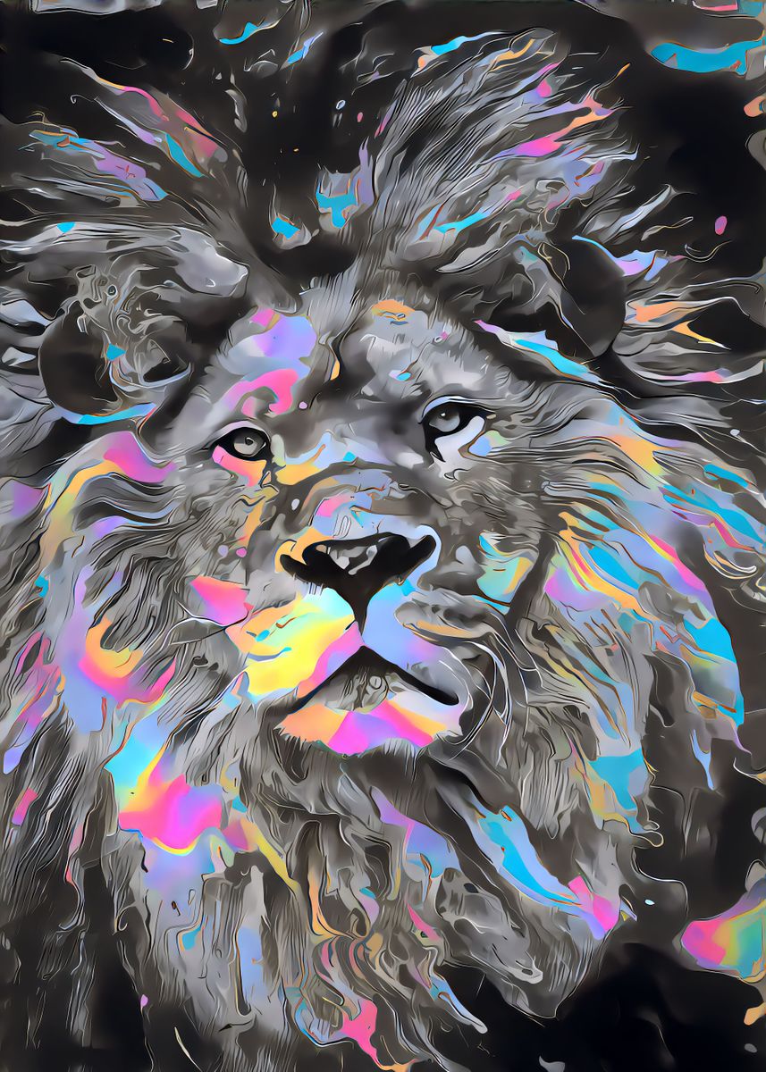 'Abstract Lion' Poster by Snecc Faraday | Displate