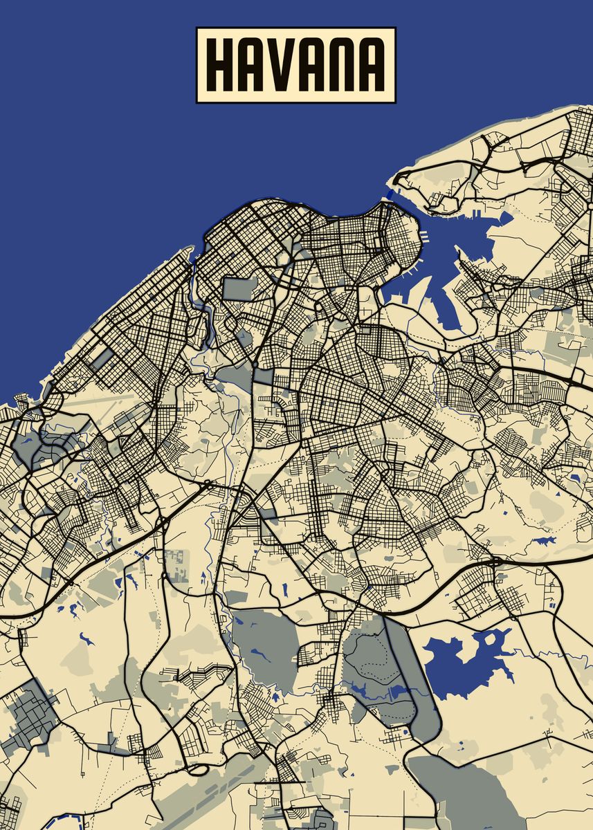 'Havana map' Poster by Sam Kal | Displate