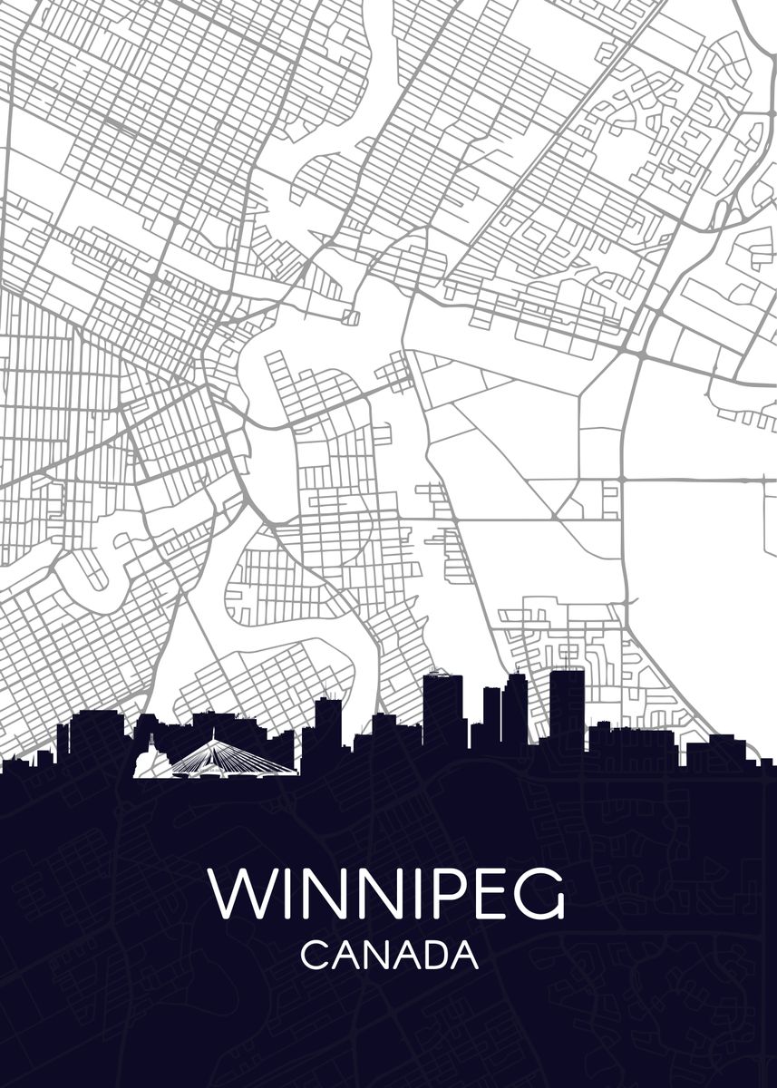 'Winnipeg Canada' Poster, picture, metal print, paint by Urrutia German ...