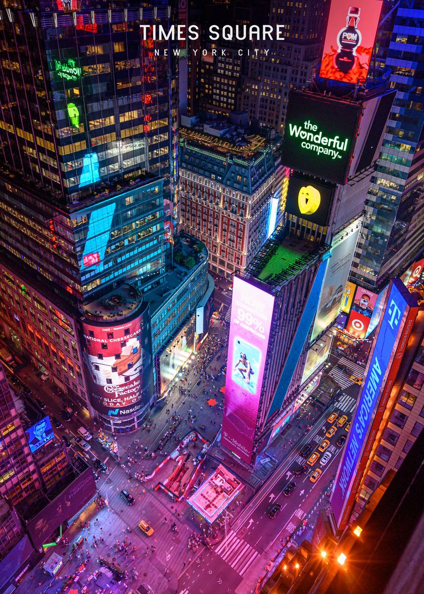 'Times Square ' Poster, picture, metal print, paint by Famous City ...