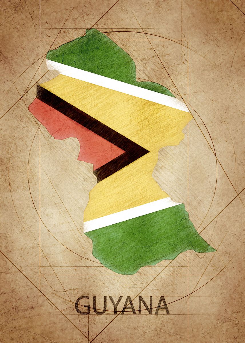 'Guyana' Poster, picture, metal print, paint by Luvy | Displate