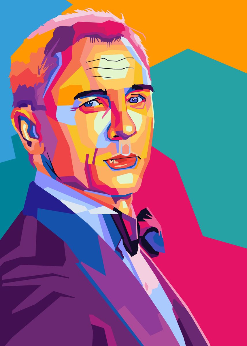 'Daniel Craig Wpap Pop Art' Poster, picture, metal print, paint by ...