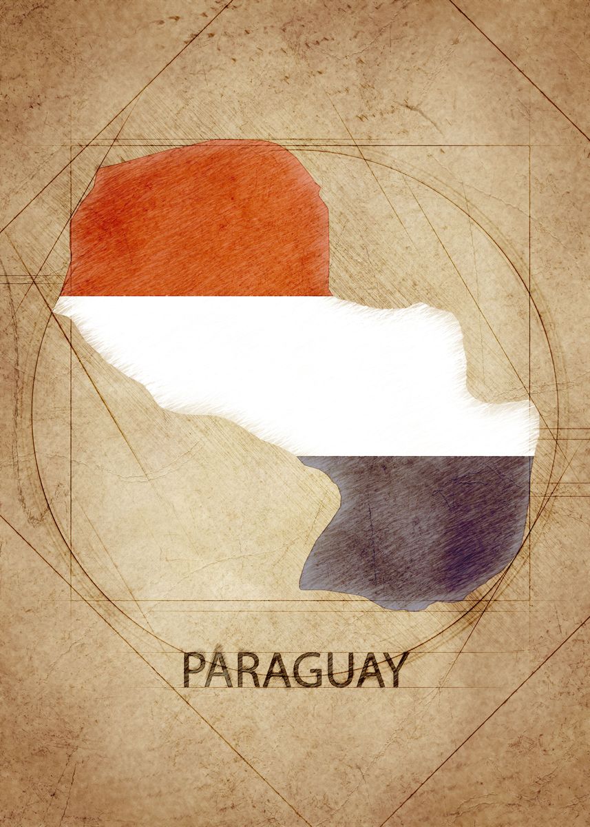 'Paraguay' Poster, picture, metal print, paint by Luvy | Displate