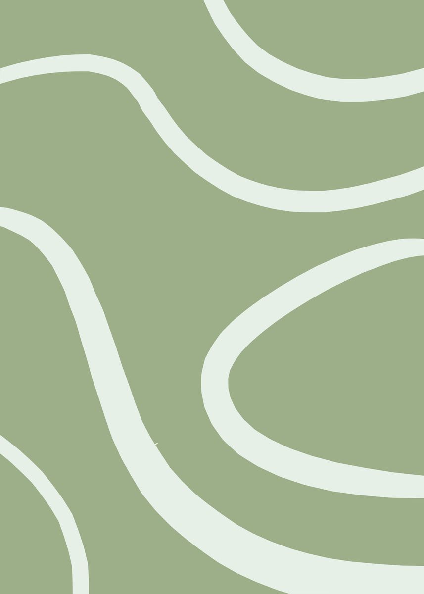 'Sage Green Wavy Art' Poster, picture, metal print, paint by ...
