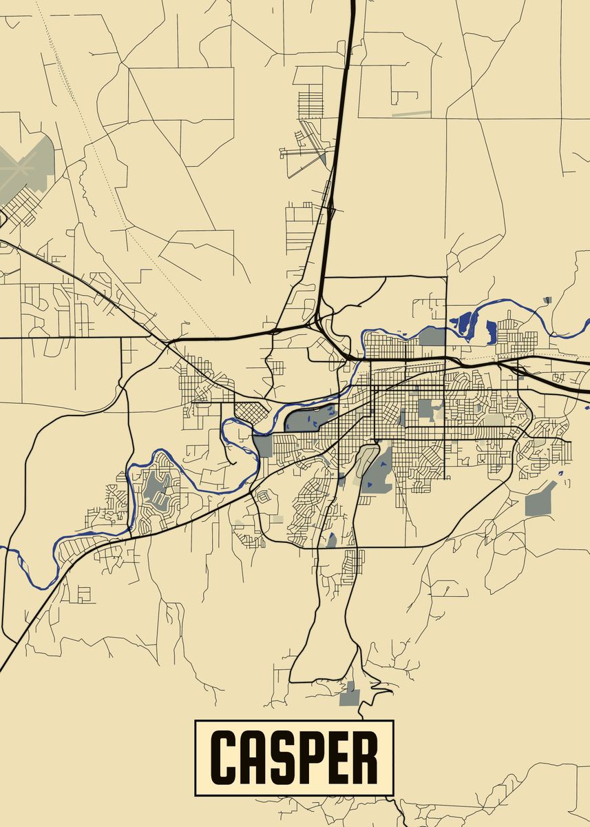 'Casper map' Poster, picture, metal print, paint by Sam Kal | Displate