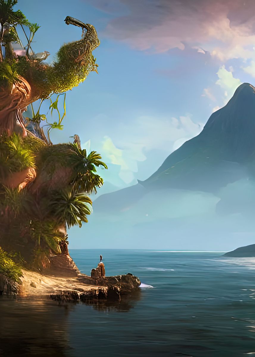 'Idyllic Paradise' Poster, picture, metal print, paint by Elomin Sha ...