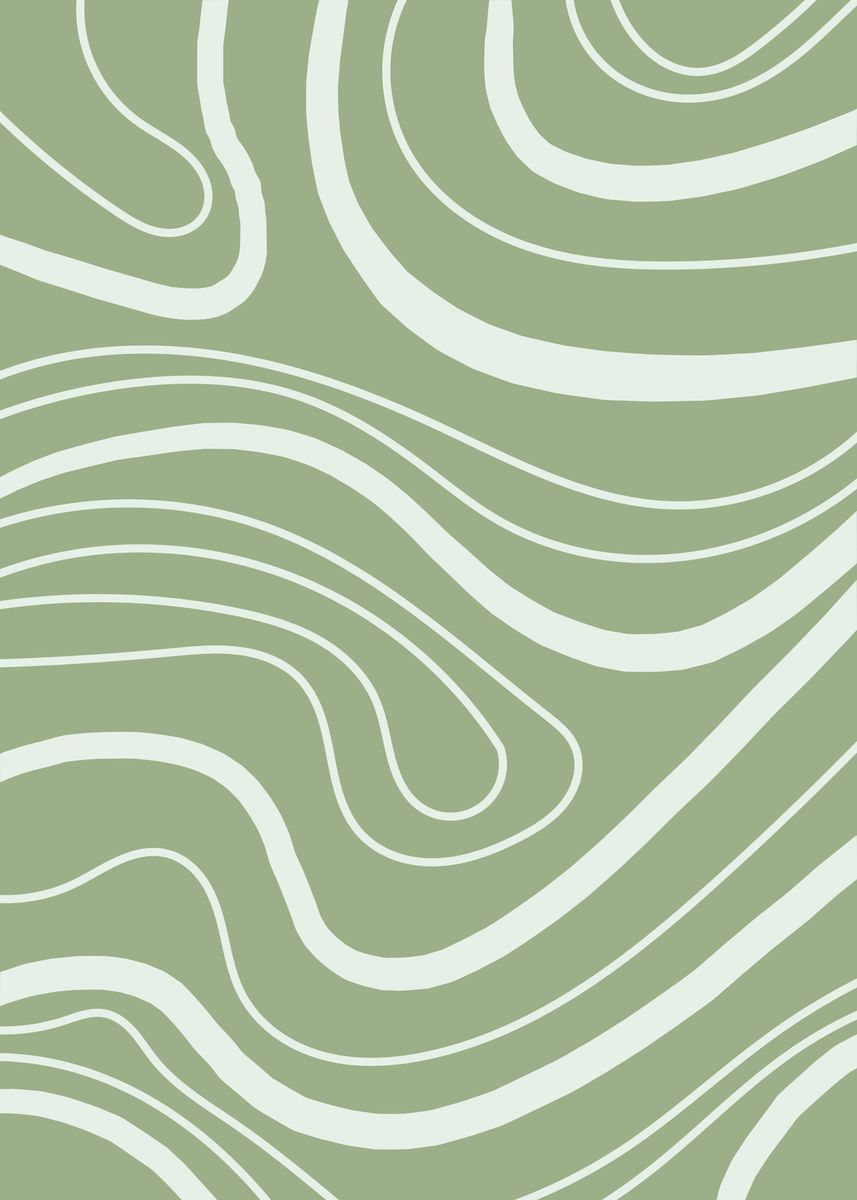 'Sage and Mint Green Lines' Poster, picture, metal print, paint by ...