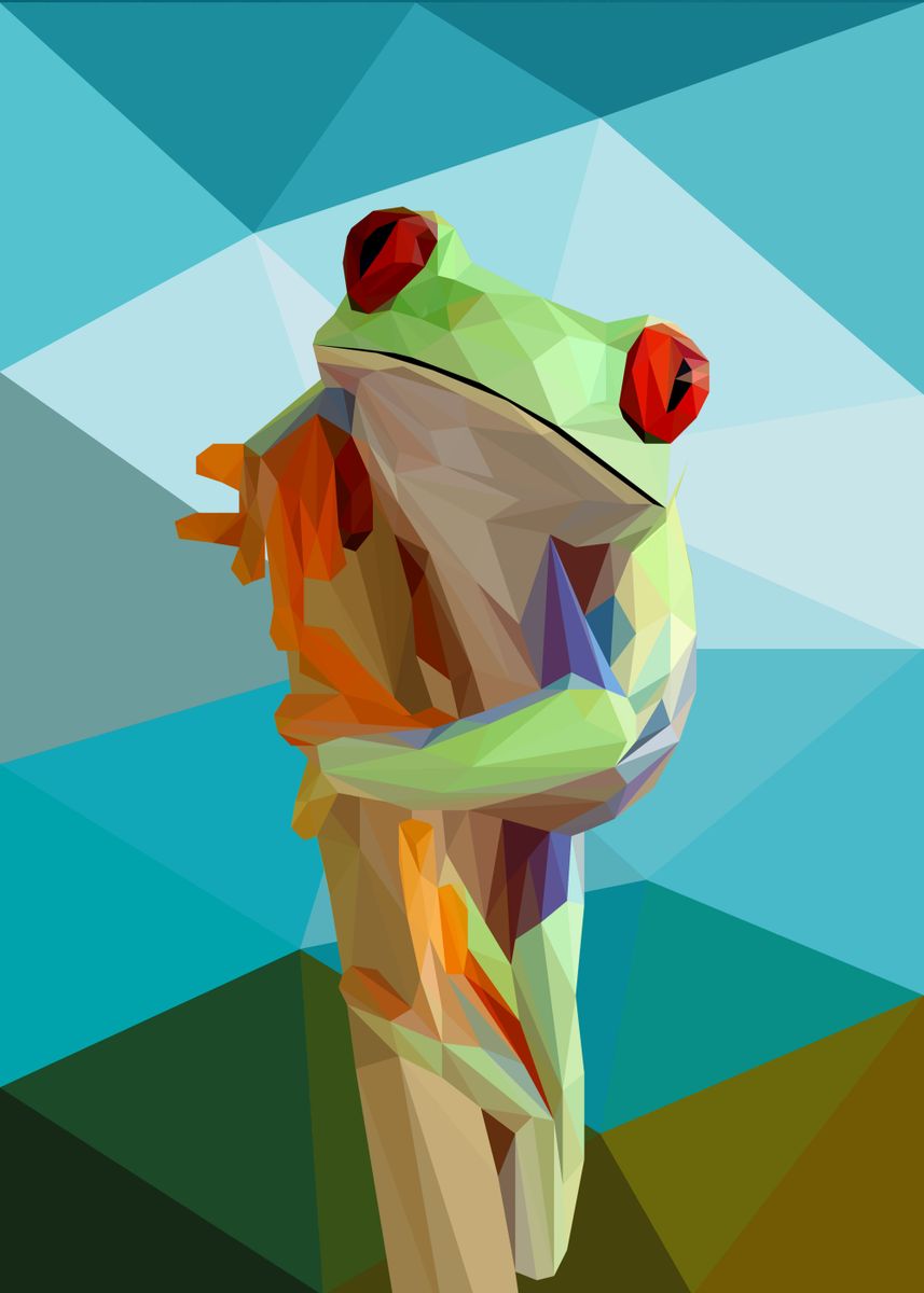 'Frog' Poster, picture, metal print, paint by toan nguyen | Displate