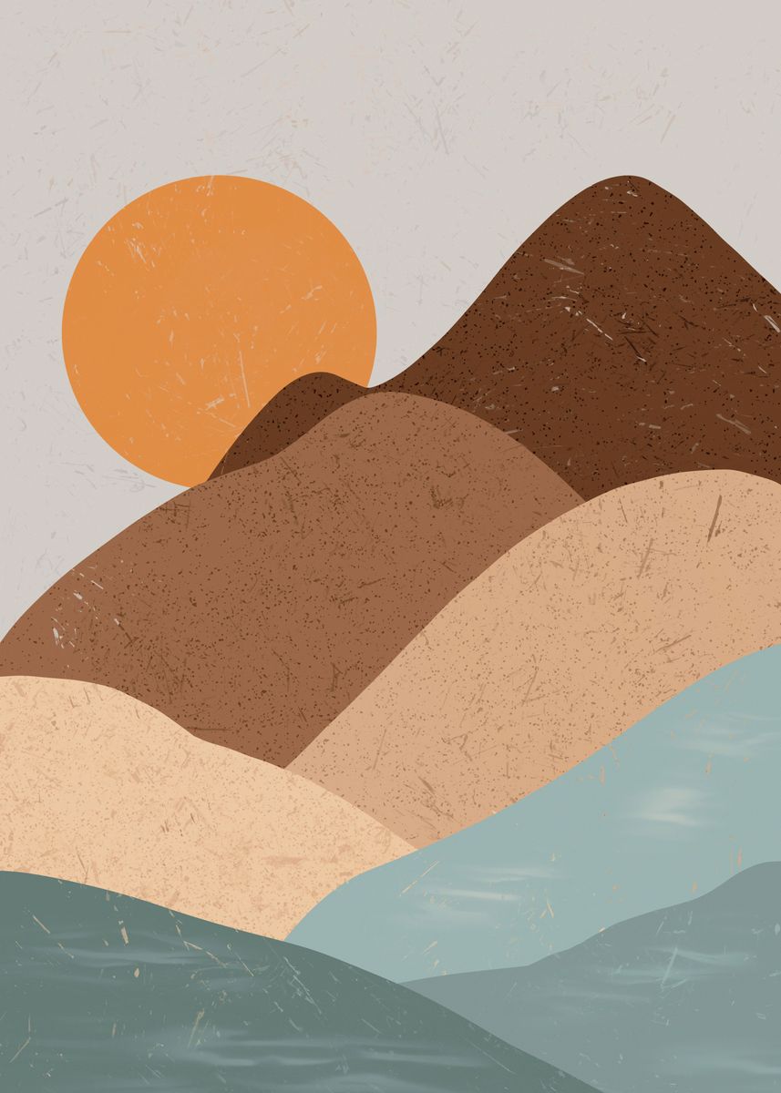 'Mountain Boho Art' Poster by Sameeha Ahmed | Displate