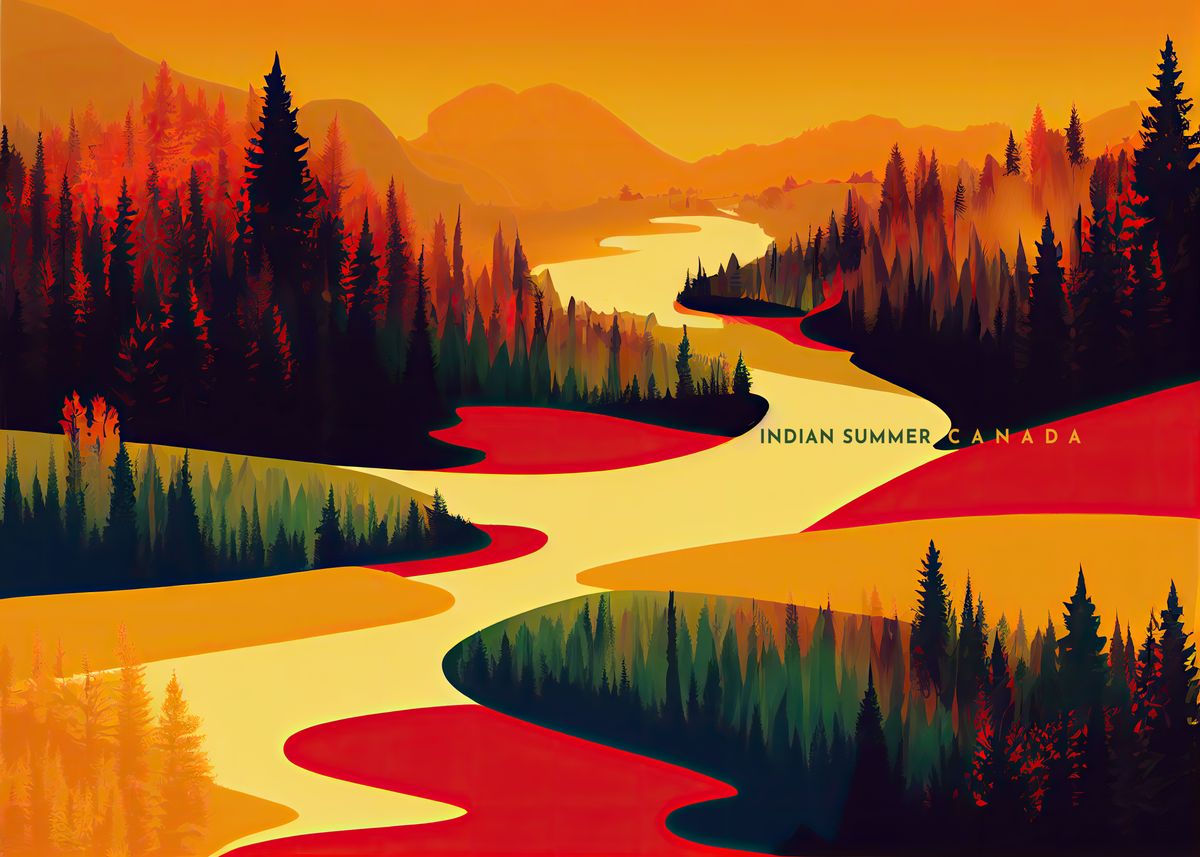 'INDIAN SUMMER CANADA' Poster by AGA Art Studio | Displate