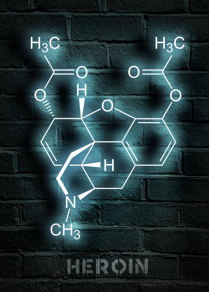 'Heroin neon molecule' Poster by Kitty Kit | Displate