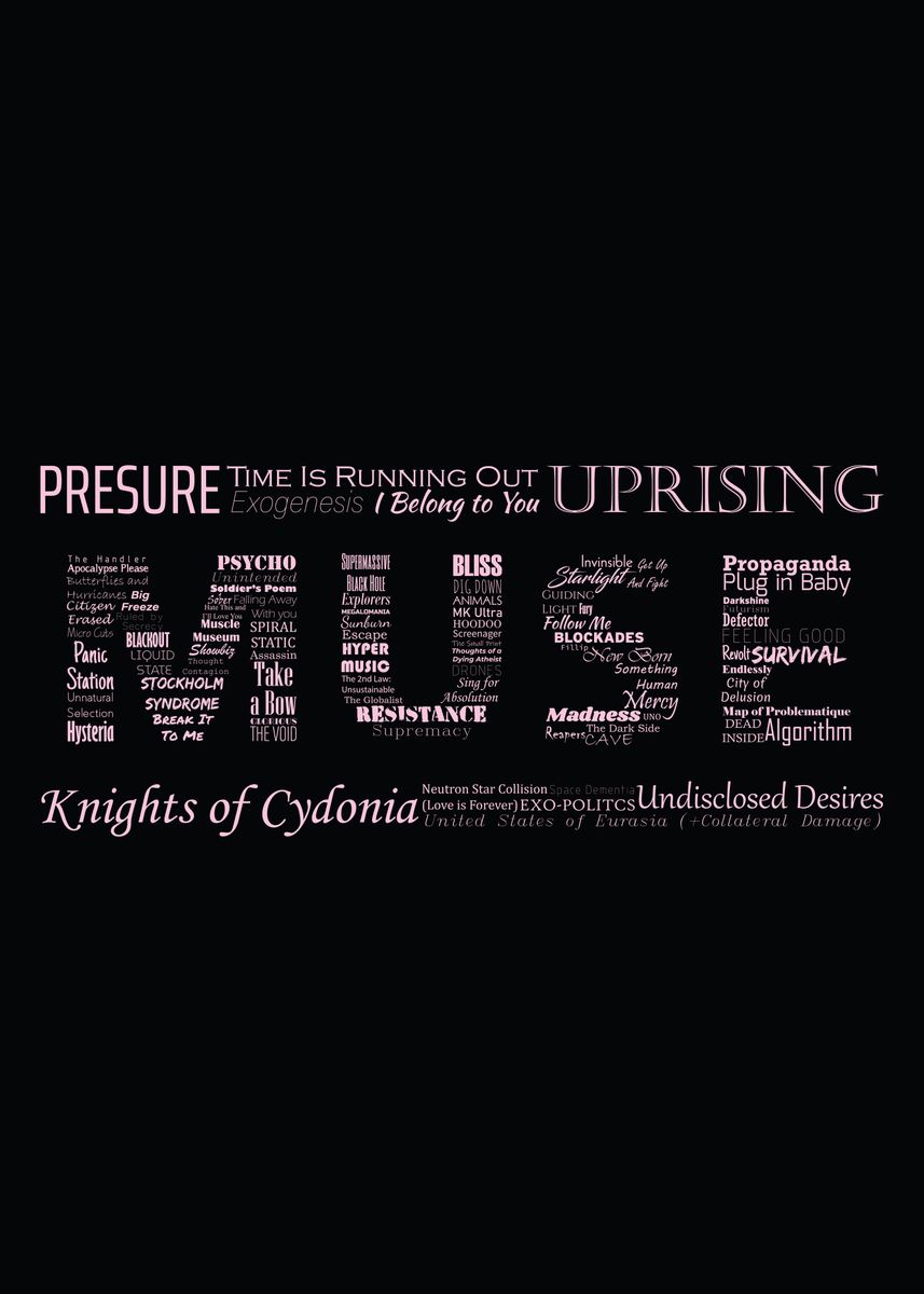 'MUSE Typographic' Poster, picture, metal print, paint by EV Design ...
