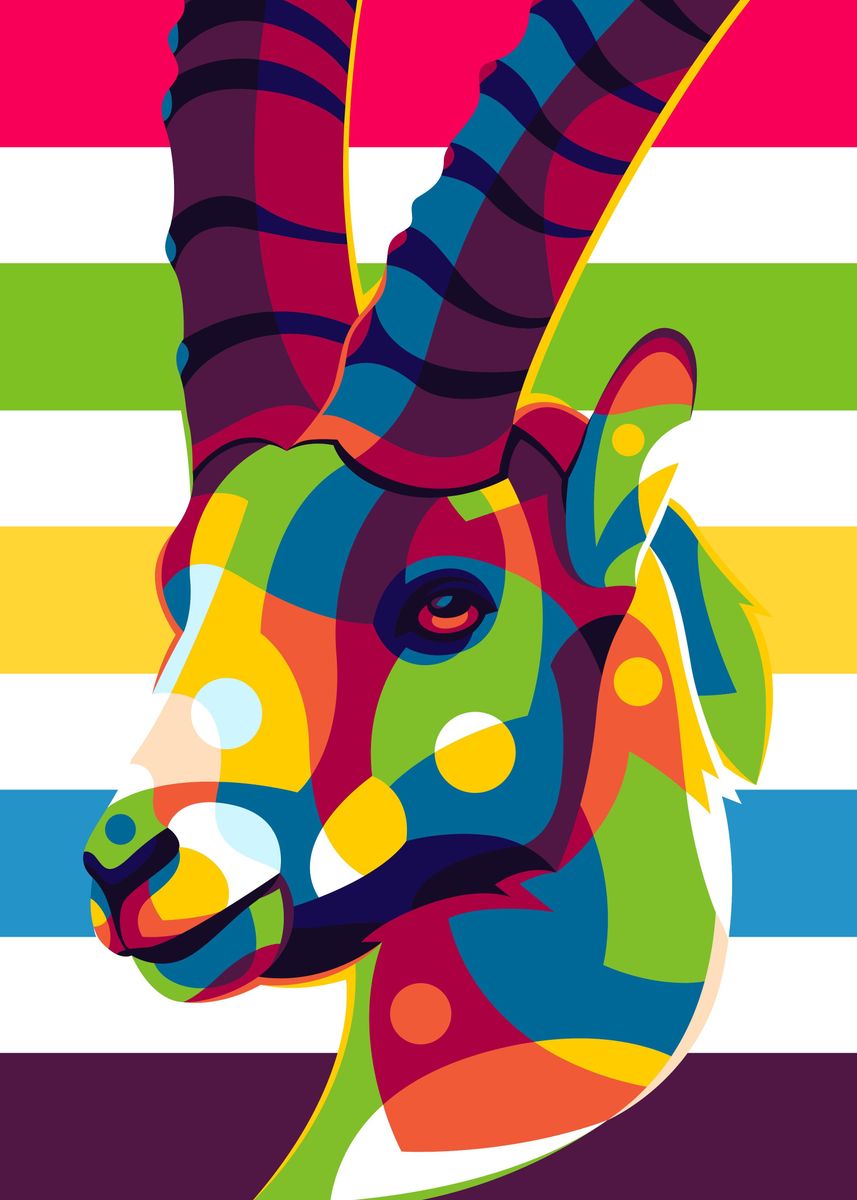 'The Goat Pop Art' Poster, picture, metal print, paint by Lintang ...