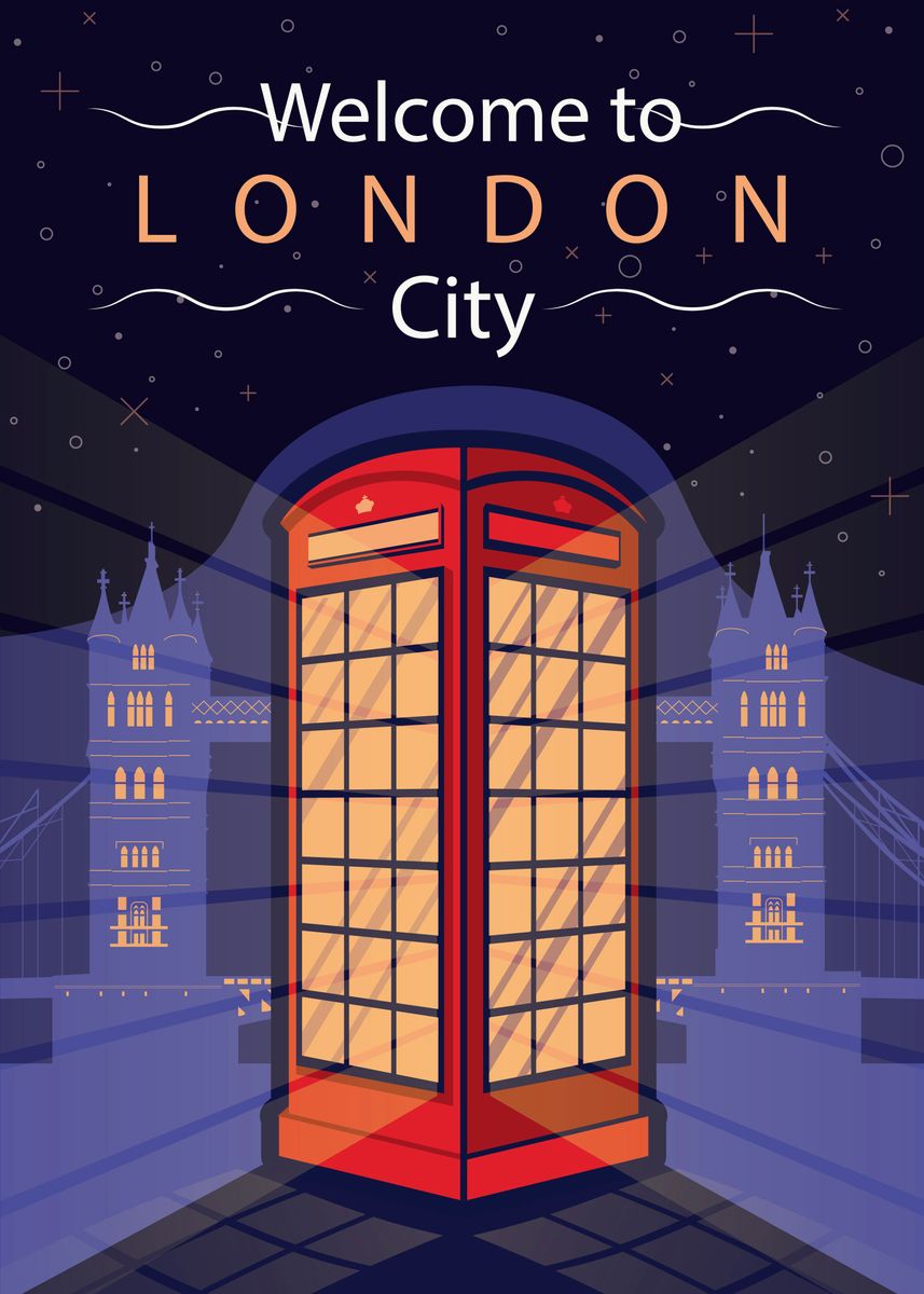 'London red telephone box' Poster, picture, metal print, paint by Max ...