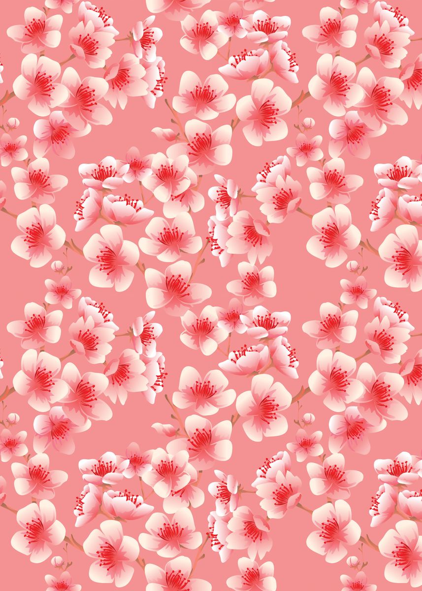 'Cherry Blossom Flower 12' Poster by Aloke Design | Displate