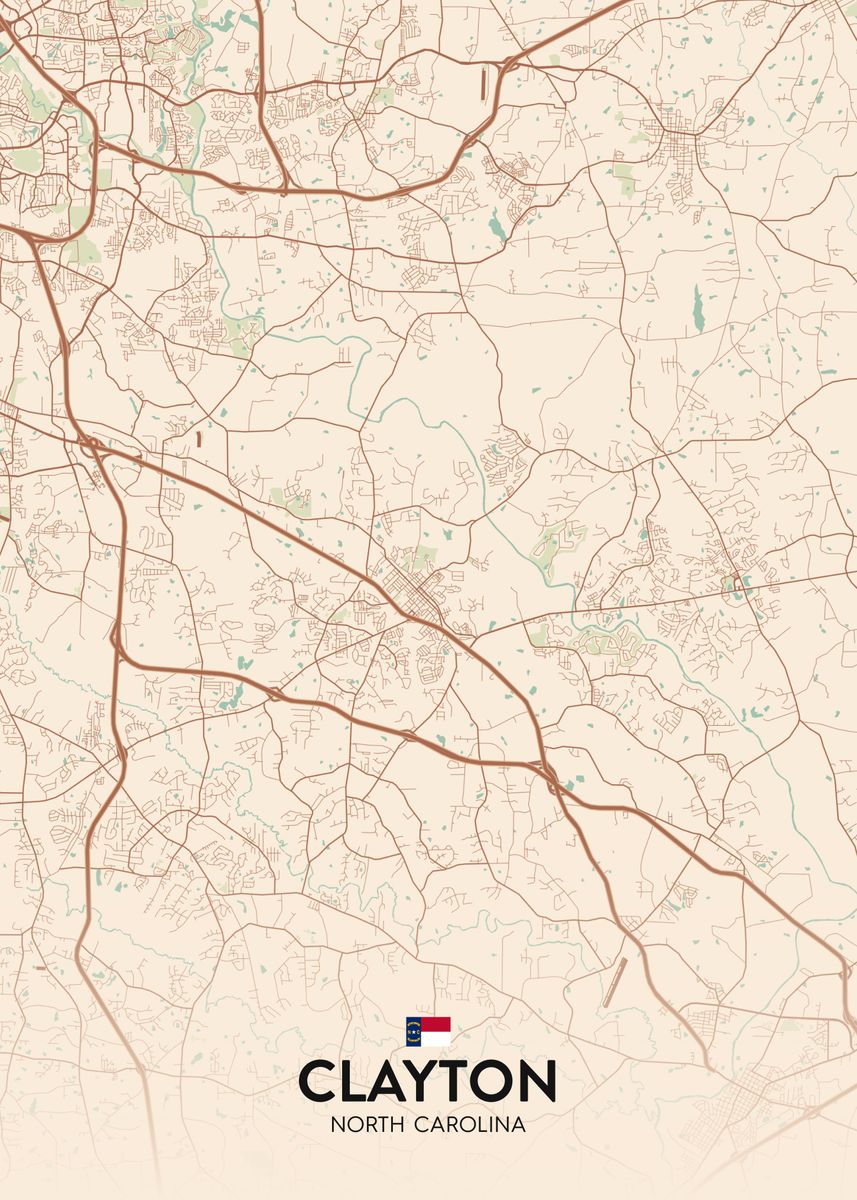 'Clayton NC' Poster, picture, metal print, paint by IMR Designs | Displate