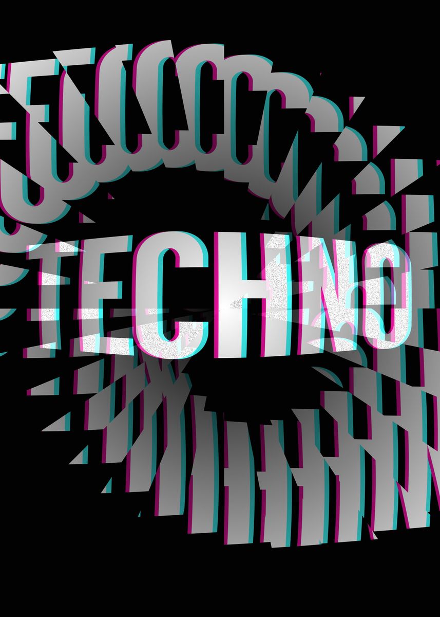 'RAVE TECHNO ' Poster by marv | Displate