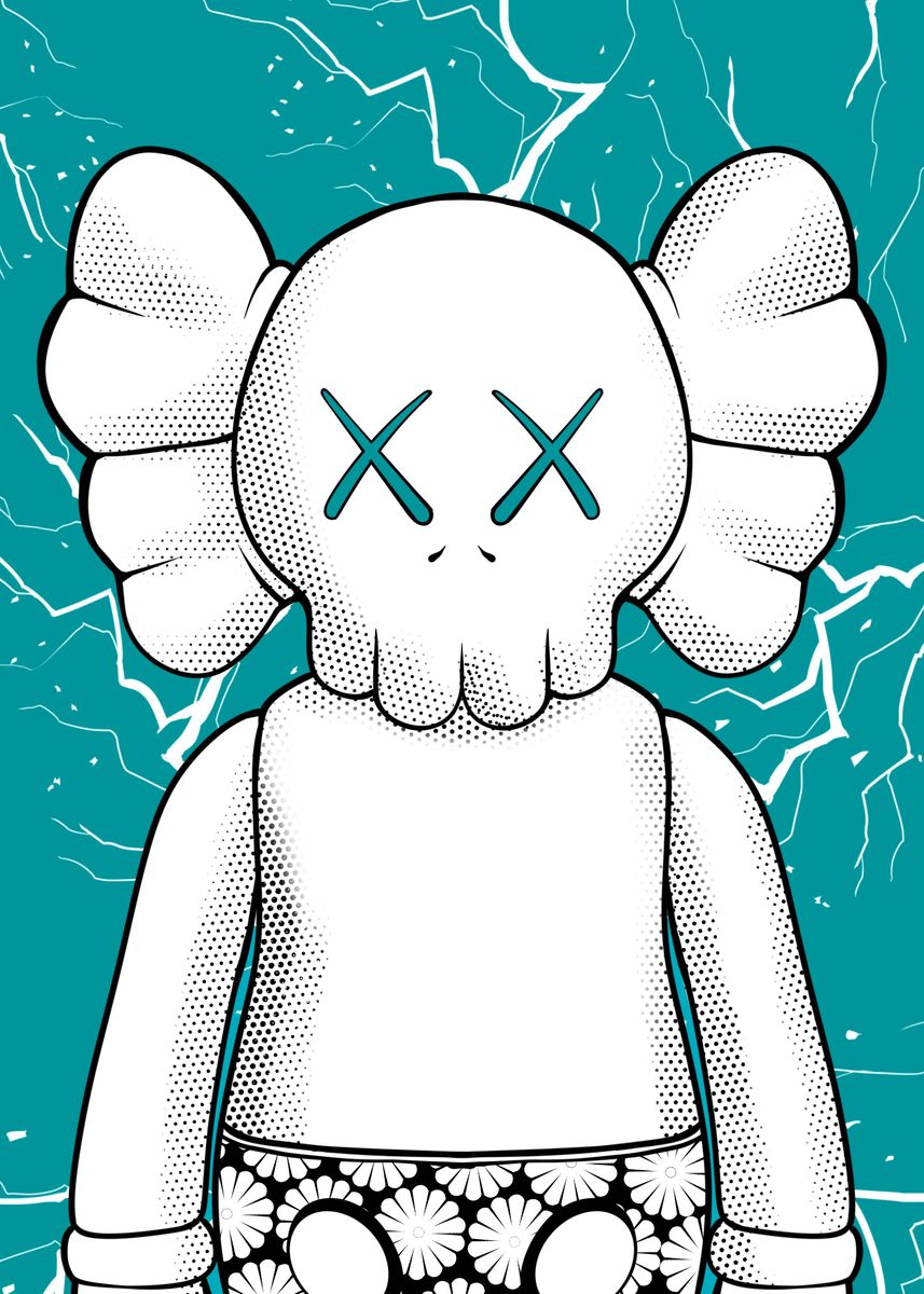 'kaws greend' Poster, picture, metal print, paint by Boon Edgar | Displate