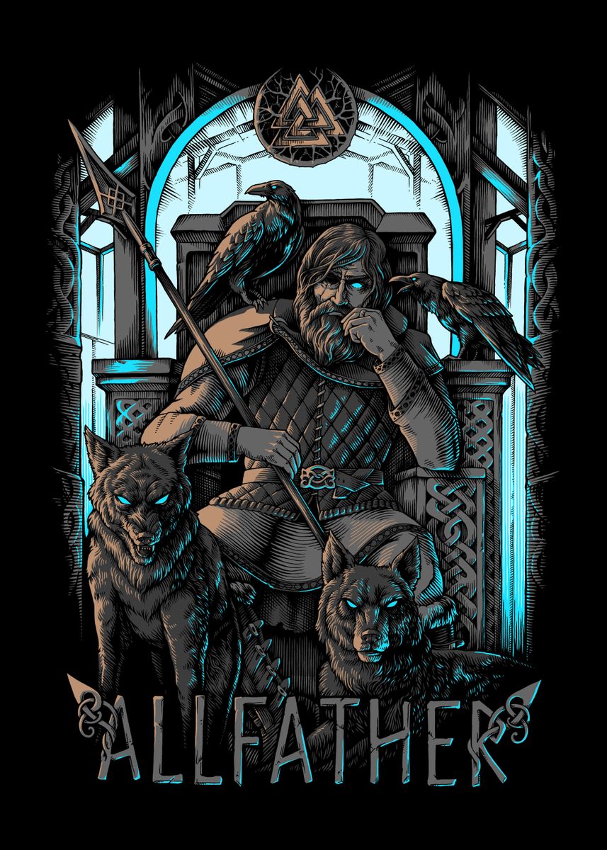 'Viking Valhalla Odin Norse' Poster, picture, metal print, paint by ...