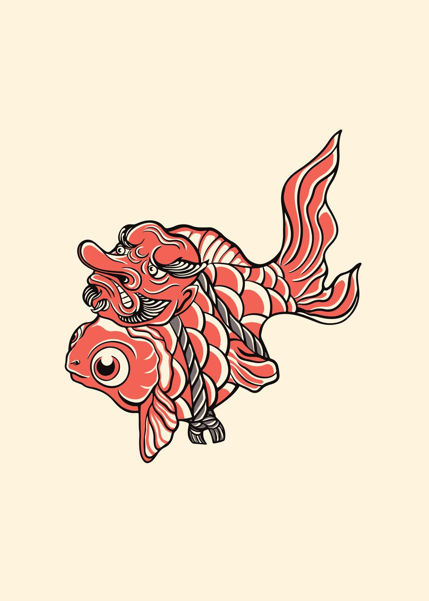 'Japanese gold fish' Poster by Lloyd Studio | Displate