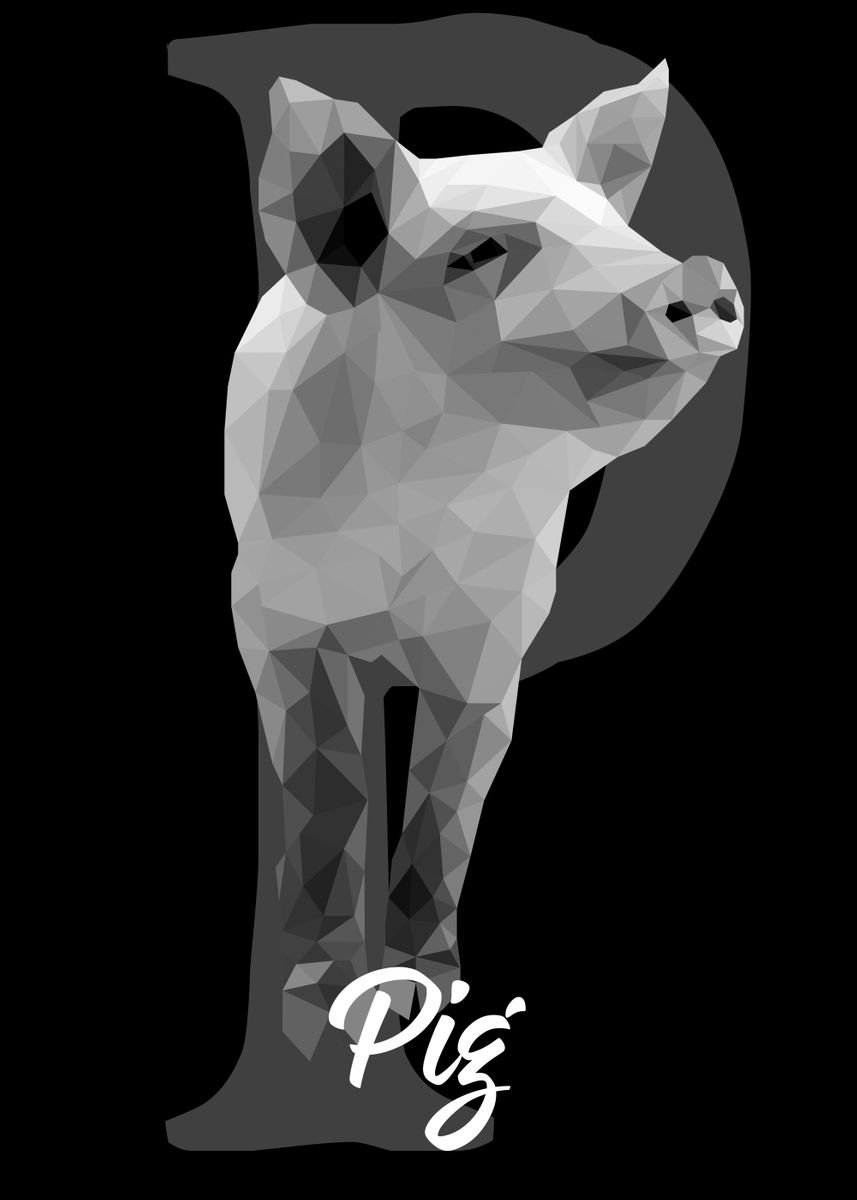 'Pig' Poster, picture, metal print, paint by minh doan | Displate