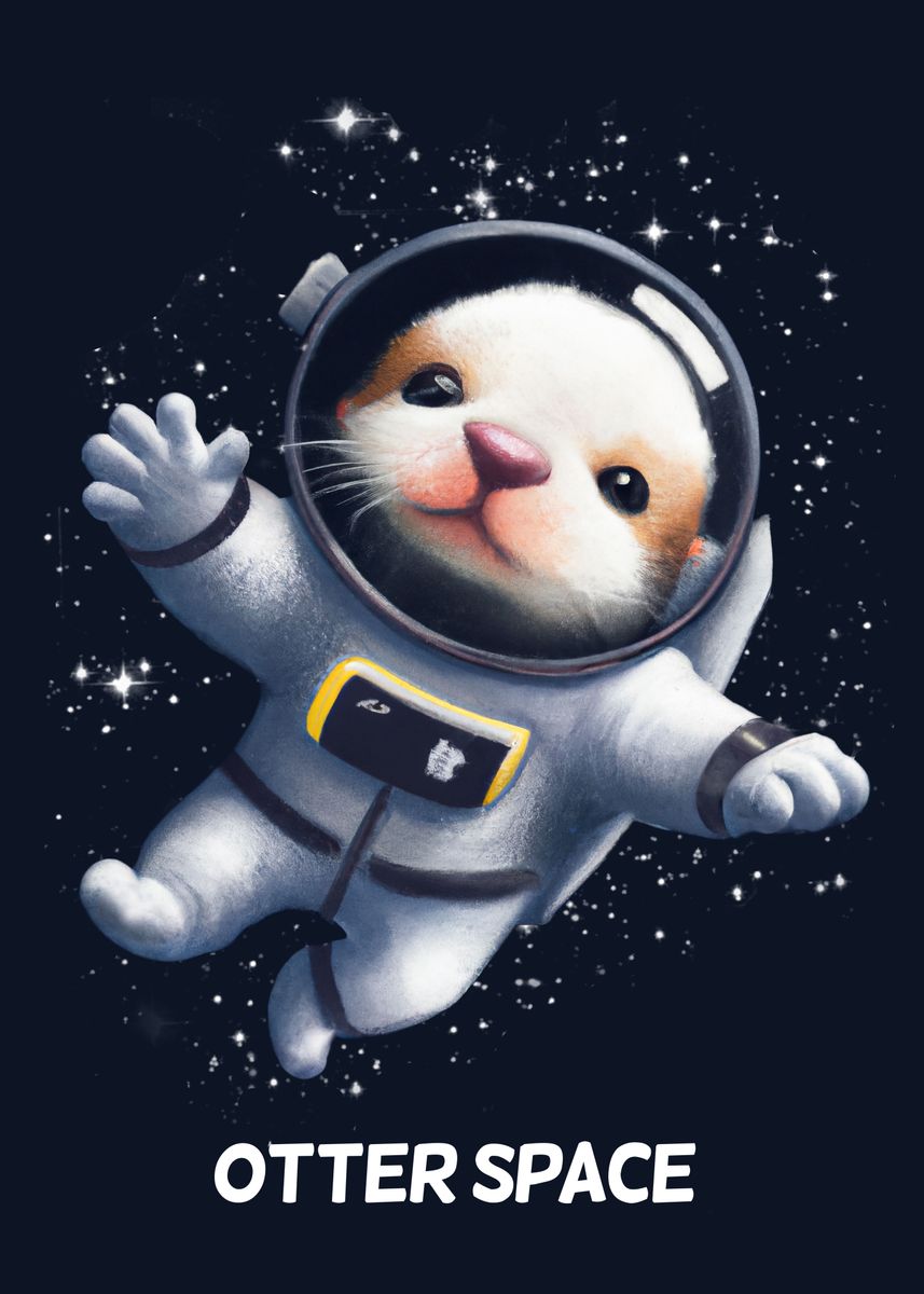 'Otter Space Outer Cute' Poster by Drama Bite | Displate