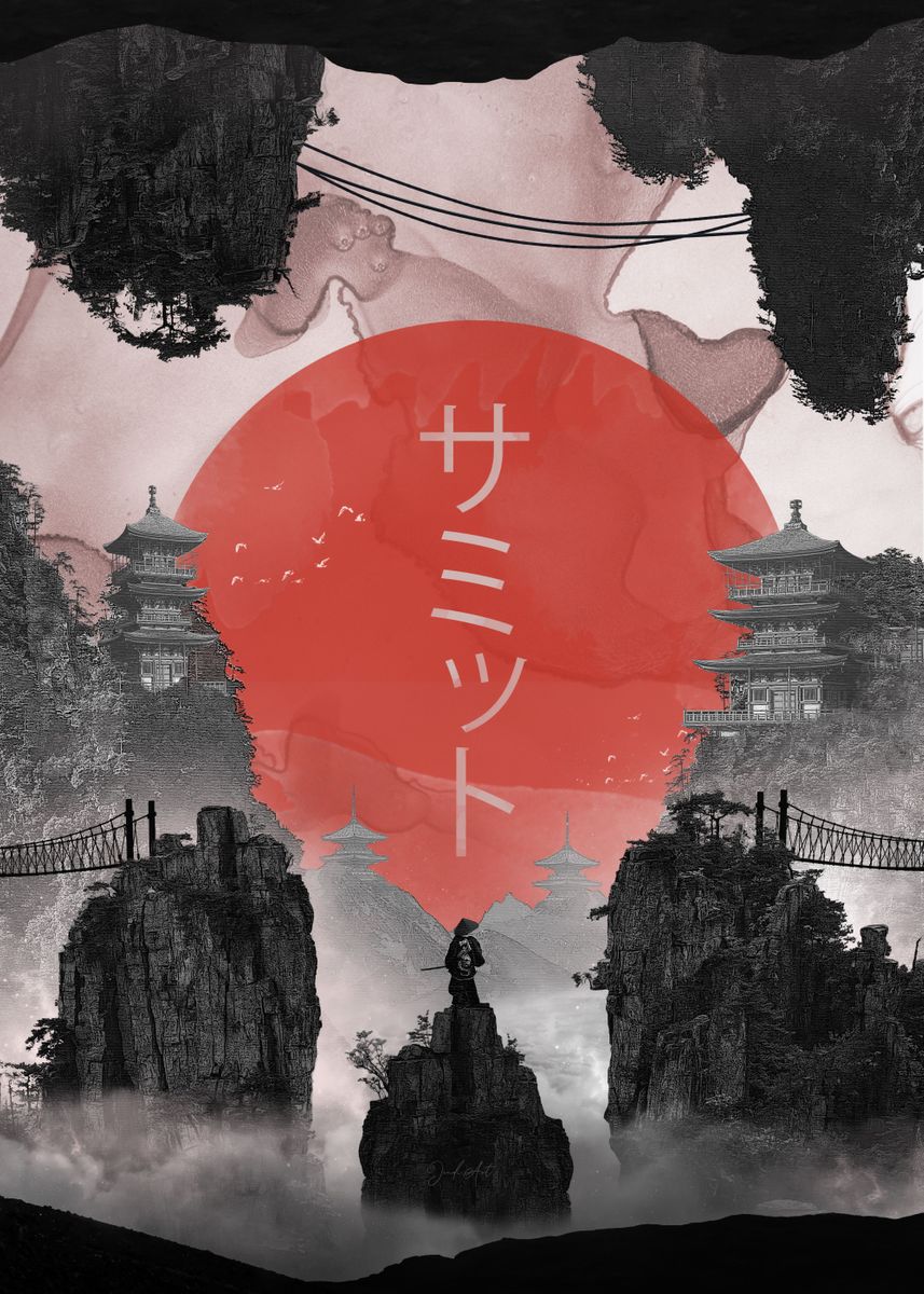 'The Summit' Poster, picture, metal print, paint by Jendi | Displate