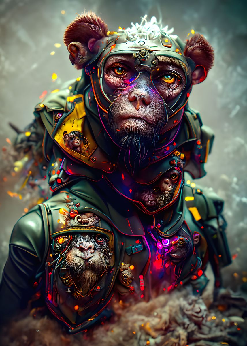 'Ape de Warrior' Poster, picture, metal print, paint by mark viraj ...