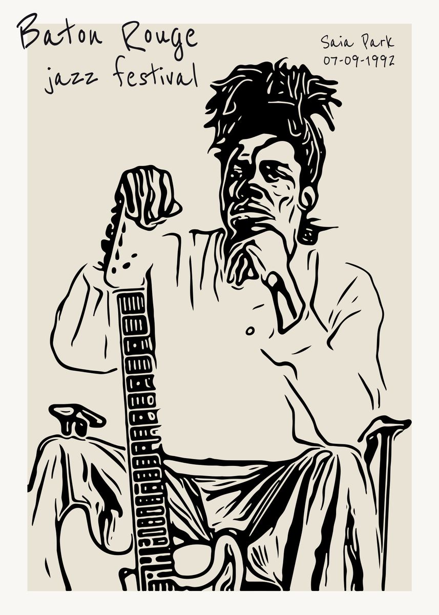 'Baton Rouge Jazz Poster' Poster by BluePinkPanther | Displate