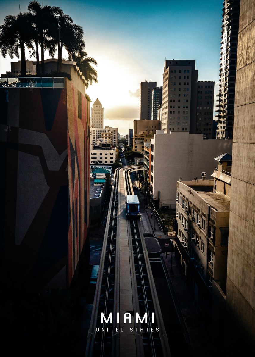 'Miami ' Poster, picture, metal print, paint by Big City | Displate