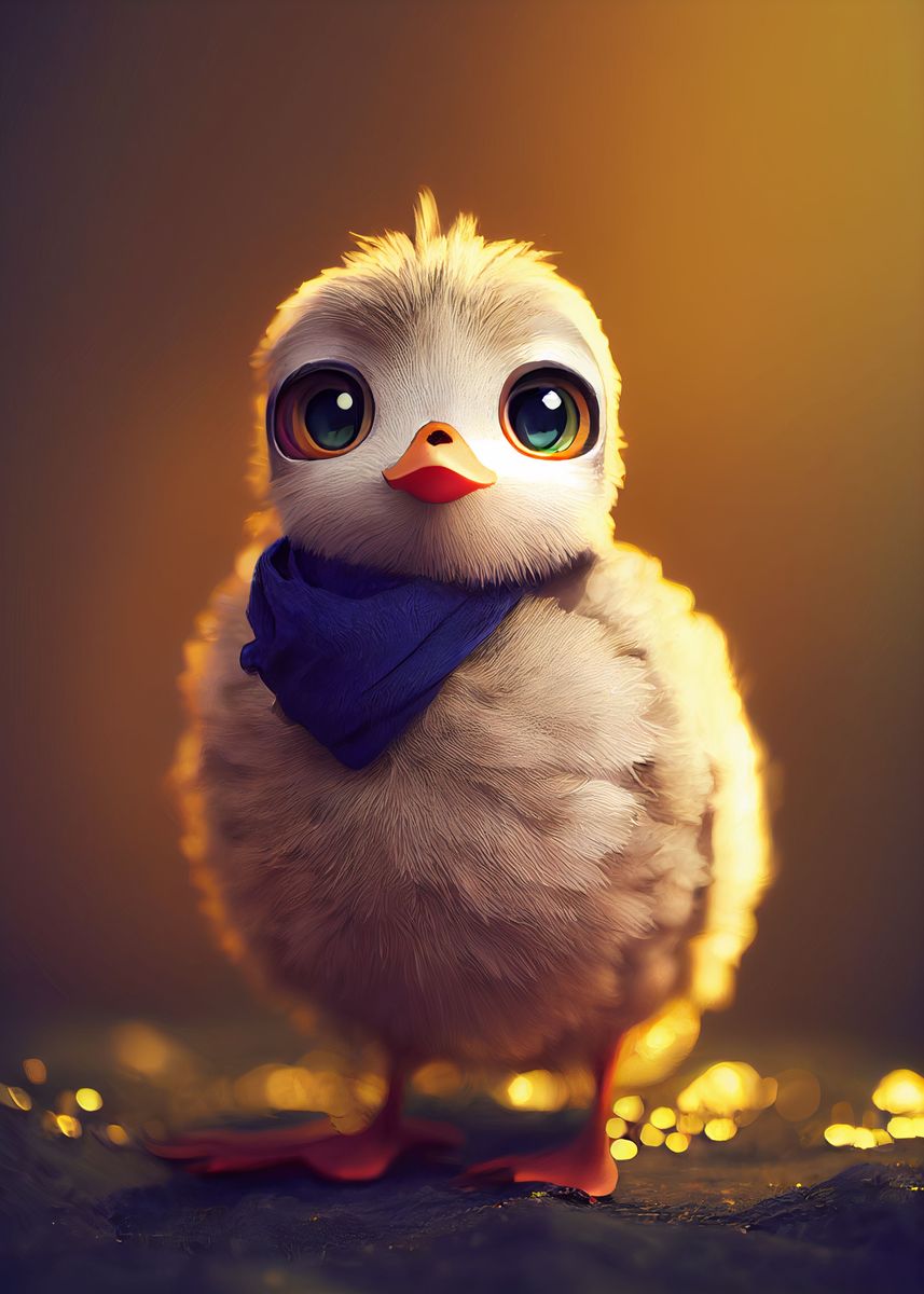 'Adorable Baby Goose' Poster, picture, metal print, paint by Holzkovic ...