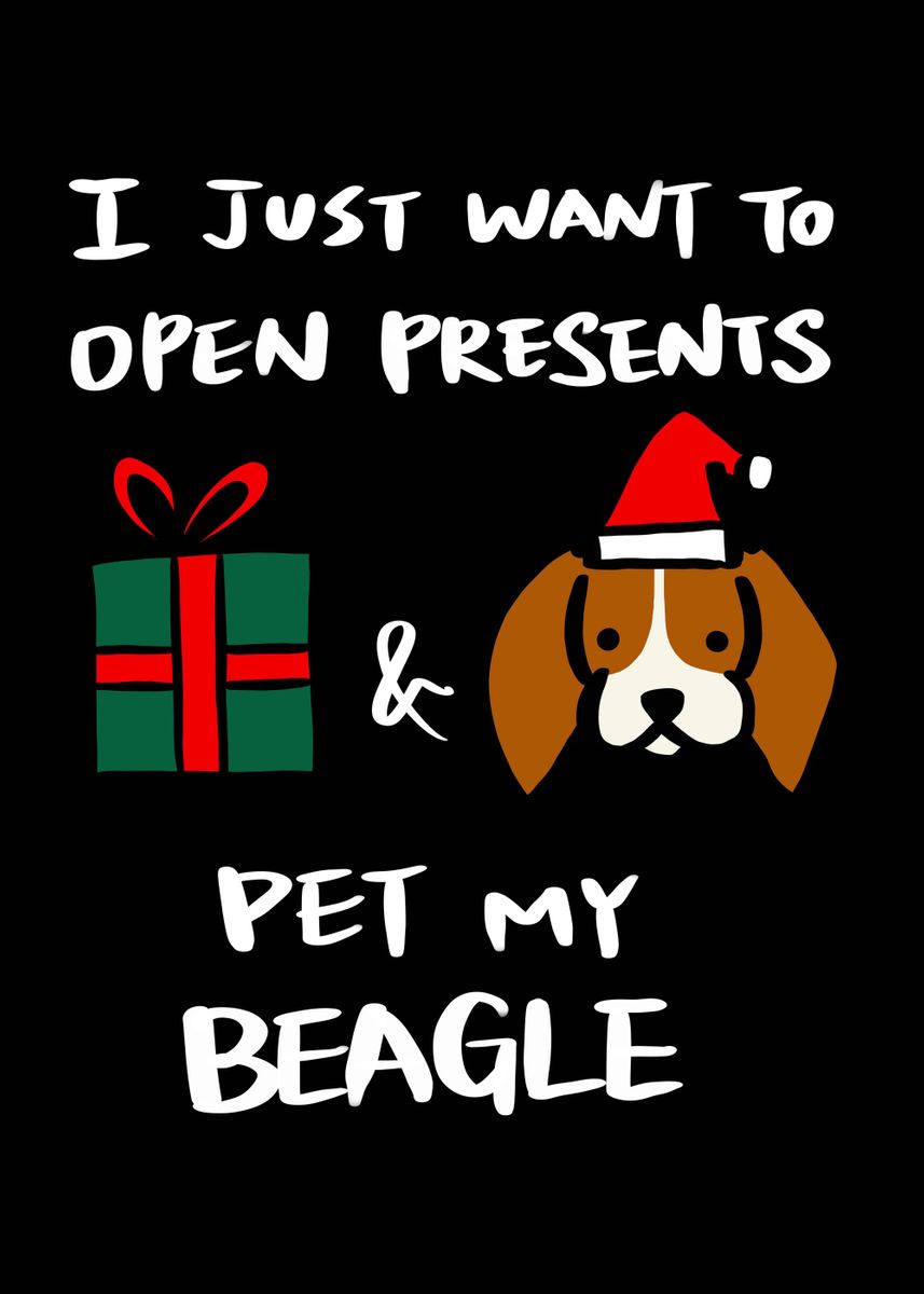 'Beagle Christmas Presents ' Poster, picture, metal print, paint by ...