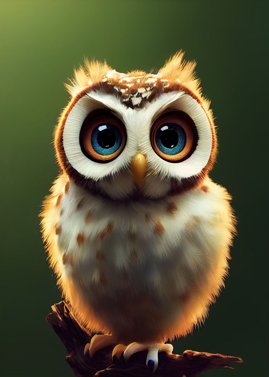 'Adorable Owl 3' Poster by Holzkovic | Displate