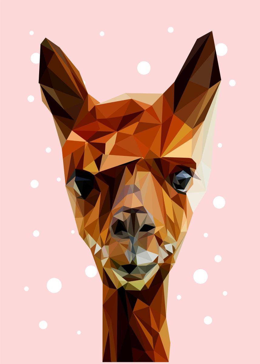 'animal portrait alpaca' Poster by Lowpoly Posters | Displate