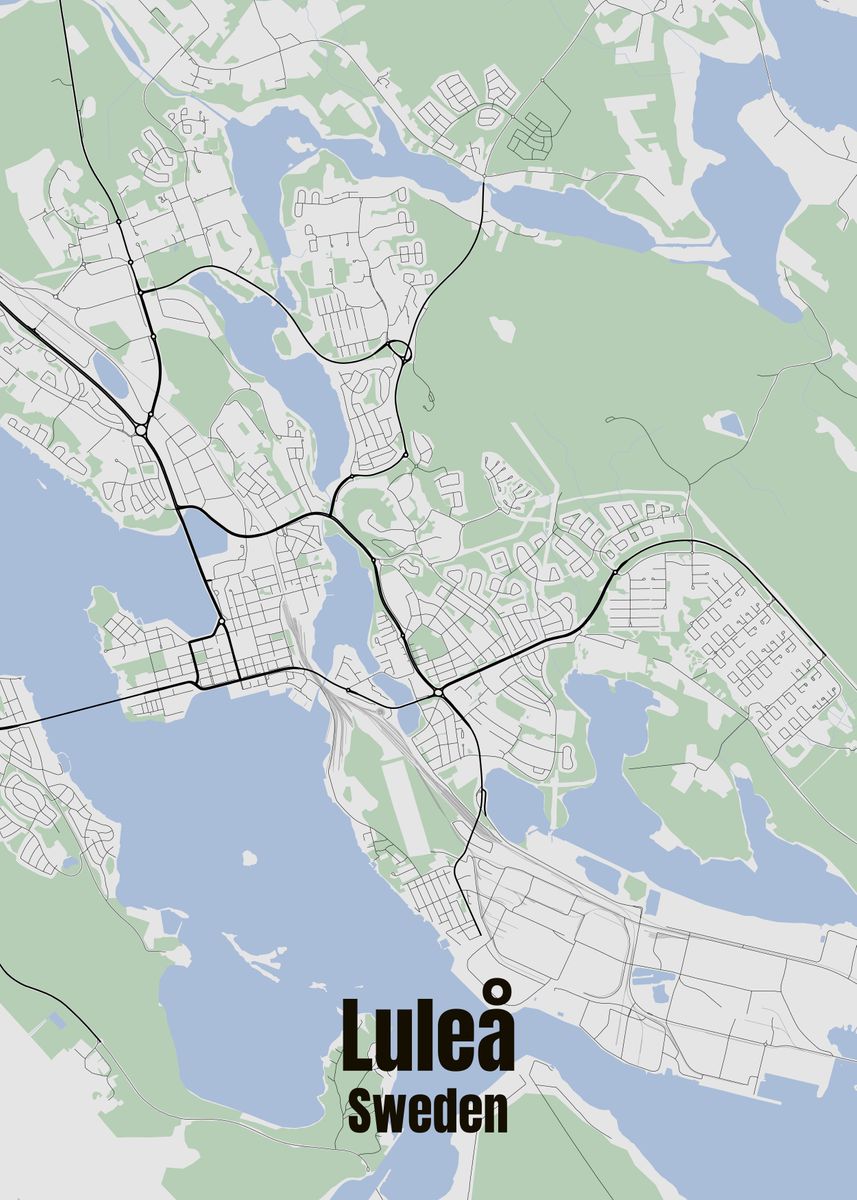 'Lulea Sweden' Poster, picture, metal print, paint by Sam Kal | Displate