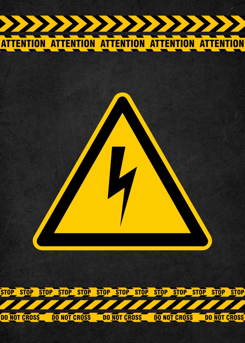 'high voltage sign' Poster, picture, metal print, paint by Bestselling ...