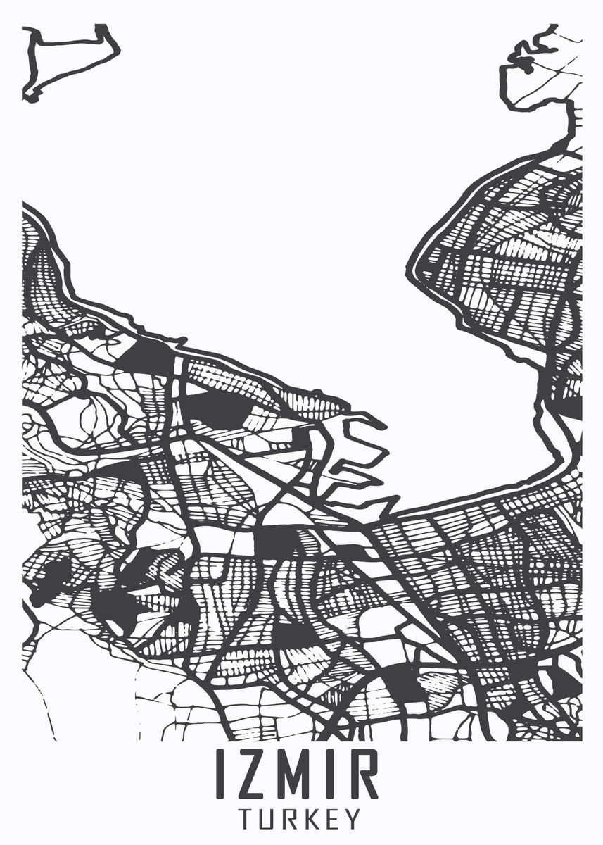 'Izmir turkey City Map' Poster by SheldonBennett Studio | Displate