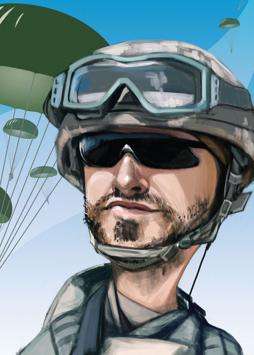 'United States paratrooper' Poster, picture, metal print, paint by ...