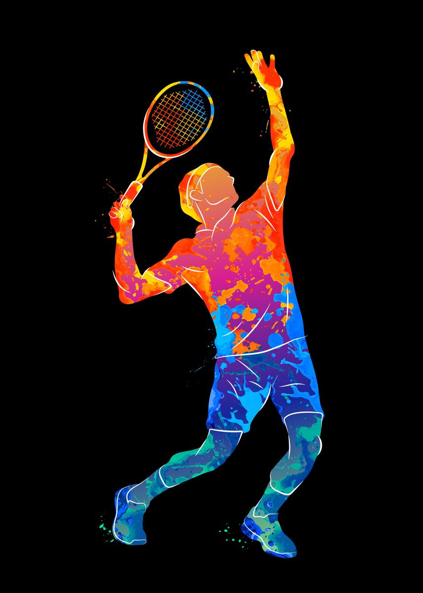'Abstract tennis player' Poster, picture, metal print, paint by Nguyen ...